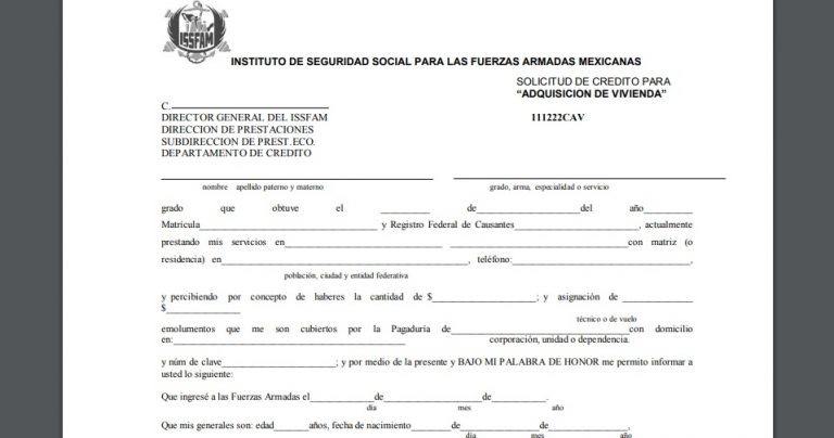Cómo solicitar un crédito hipotecario en el ISSFAM